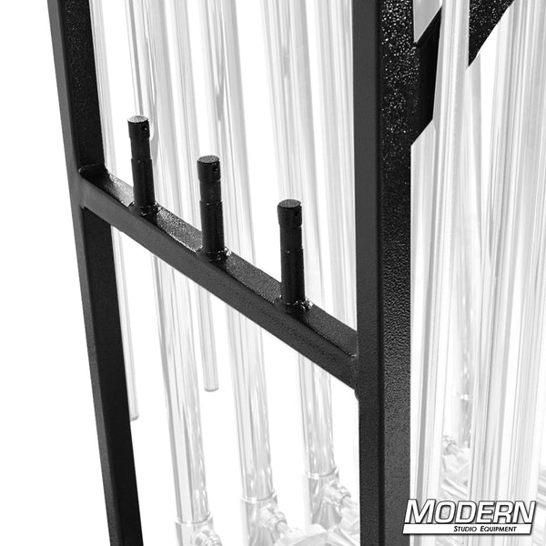 C-Stand Cart Complete with 12 C-Stands – Modern Studio Equipment.